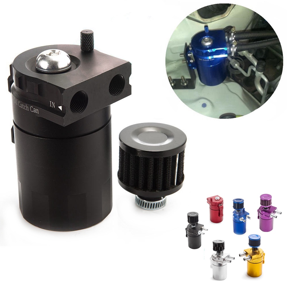 Universal Aluminum Engine Oil Catch Tank With Breather Filter Oil Catch ...