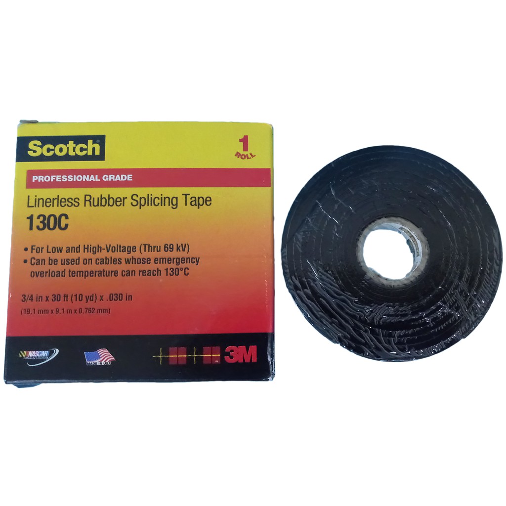 3M SCOTCH 130C LINERLESS RUBBER SPLICING TAPE 3/4" X 30 FEET X 0.030 ...