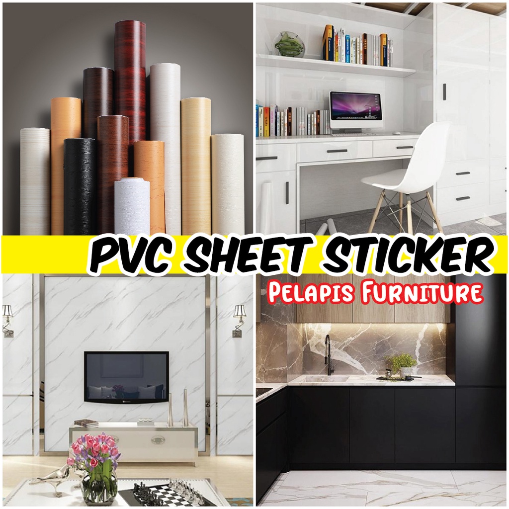 KAYU Pvc SHEET STICKER Upholstery FURNITURE MOTIF Wood Grain/Marble ...