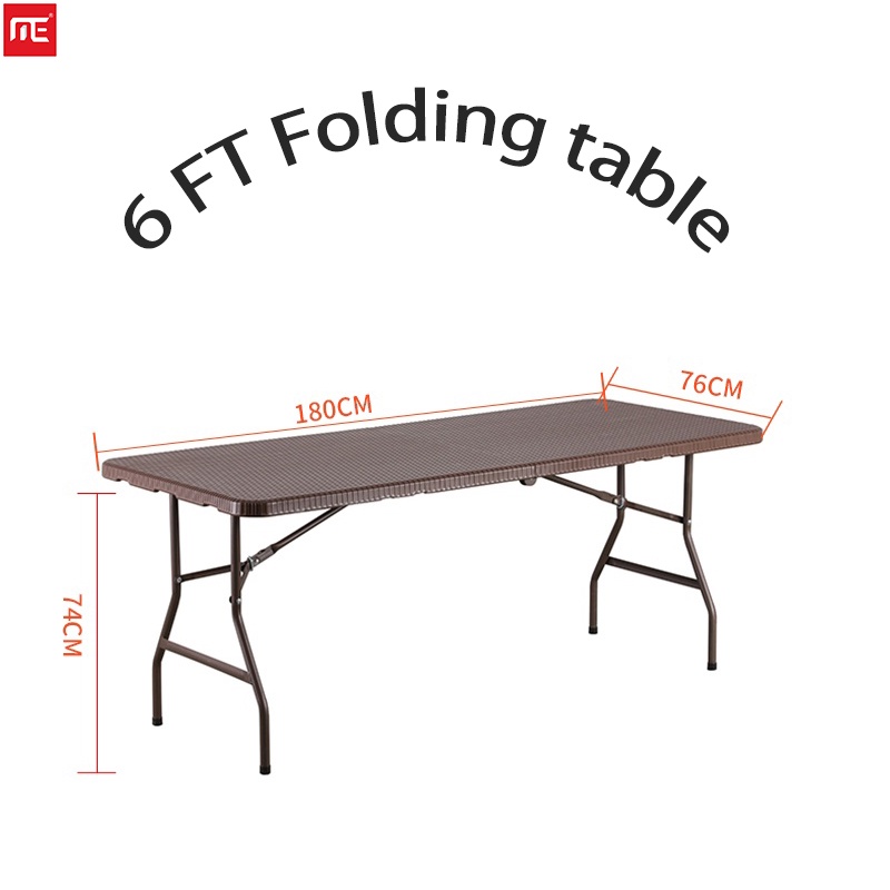 4/6ft heavy duty Brown folding table portable dining table folding ...