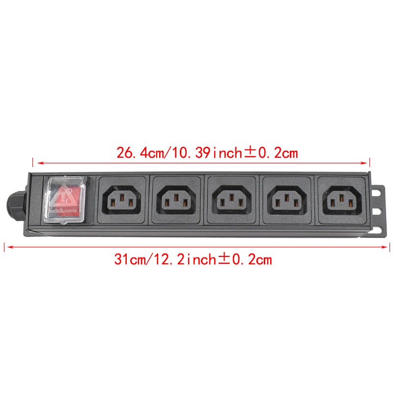 PDU Power Distribution Unit 16A 3500W Power Strip 2-22 Ways IEC-C13 output socket With LED ...