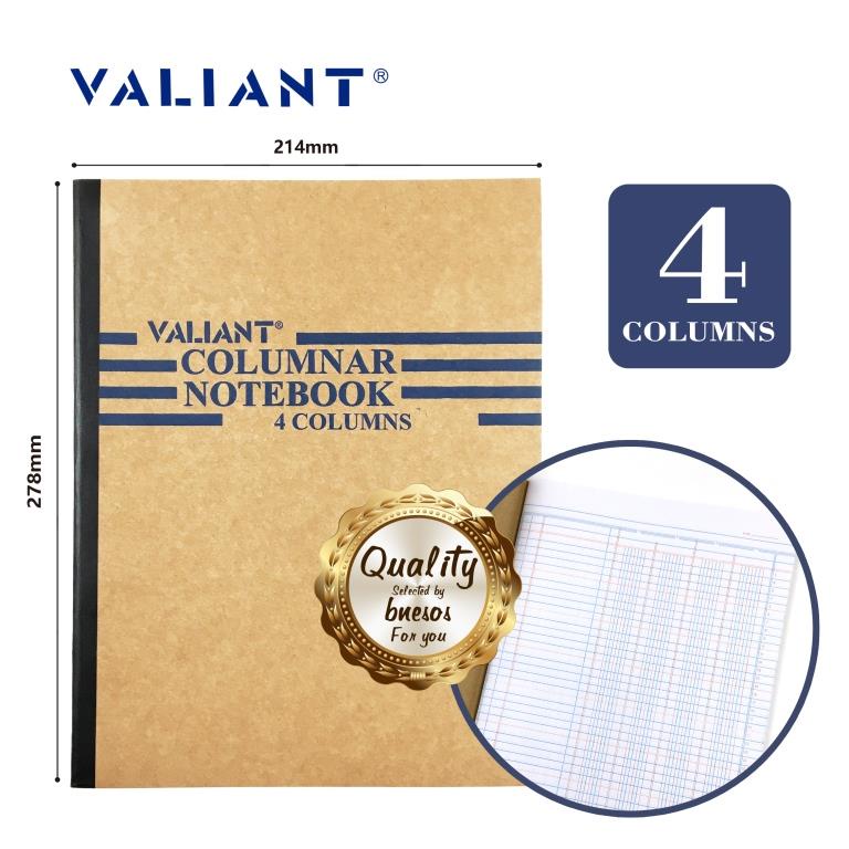 bnesos Stationary School Supplies Valiant Columnar Notebook | Shopee ...