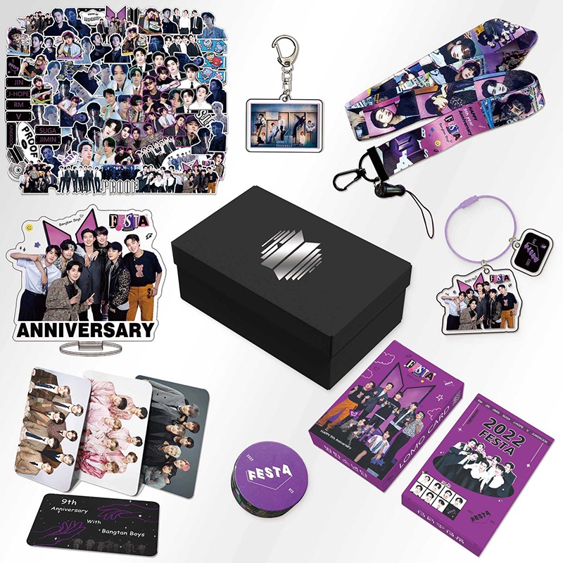BTS Album proof surrounding support gift bag stand-up keychain sticker ...