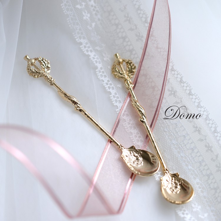 Alloy Retro Thistle Leaves Coffee Spoon Creative Vintage Black Teaspoon ...