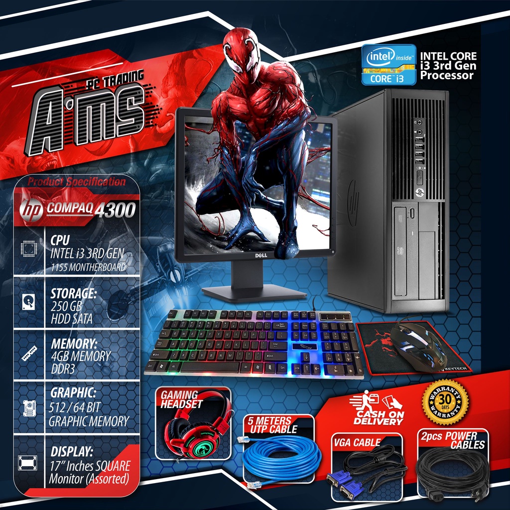 DESKTOP Intel i3 3rd Gen Processor 4GB RAM 250GB HDD 512/64BIT 17 ...