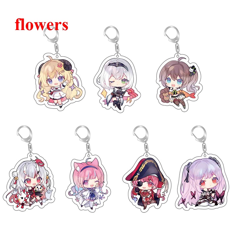 Flowers Cute Hololive Vtuber Q Version Figure Keychain Inugami Korone ...