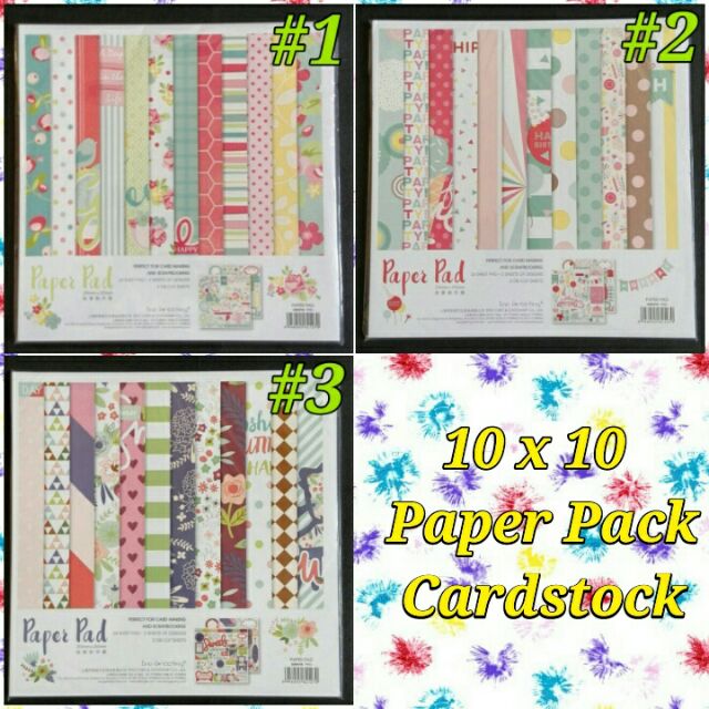 Paper Pack Cardstock 10x10 Inches Scrapbook Background Paper Patterned ...