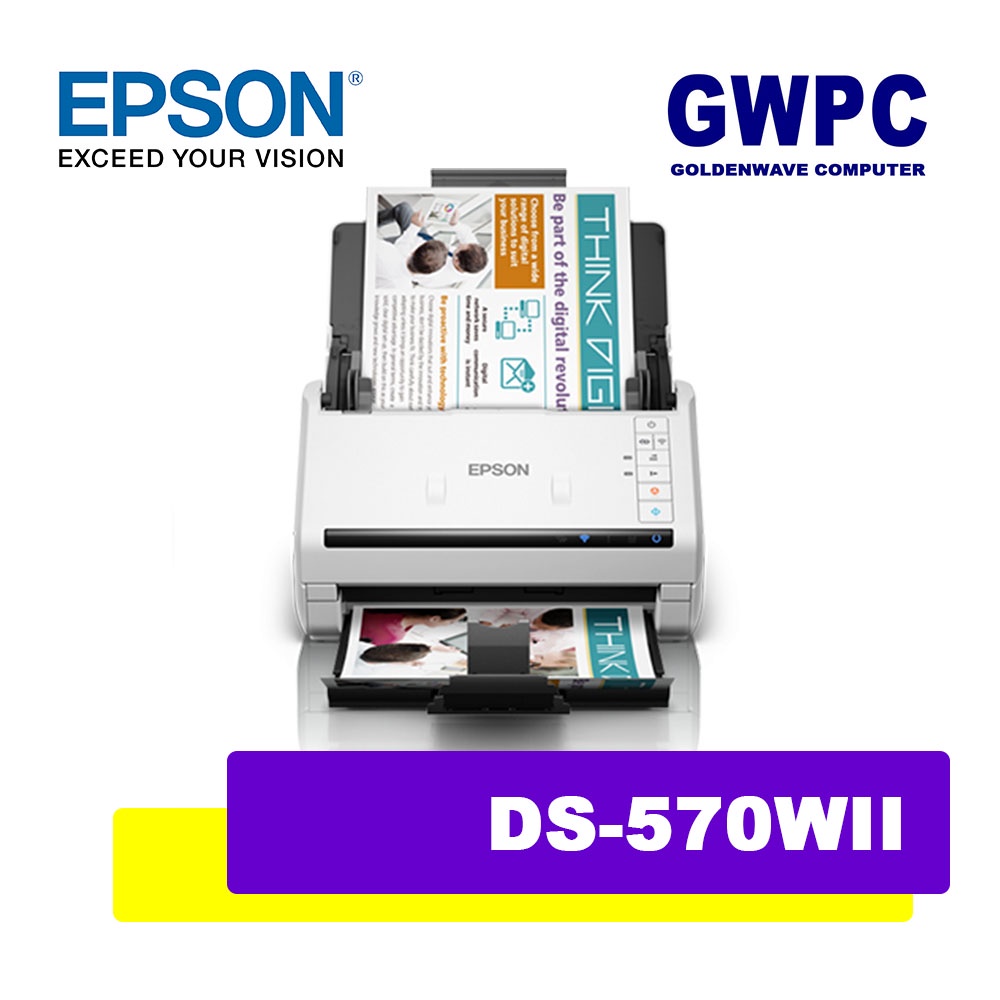 Epson WorkForce DS-570WII Duplex Sheet-fed Document Scanner DS 570W 570WII DS570W DS 570 ...
