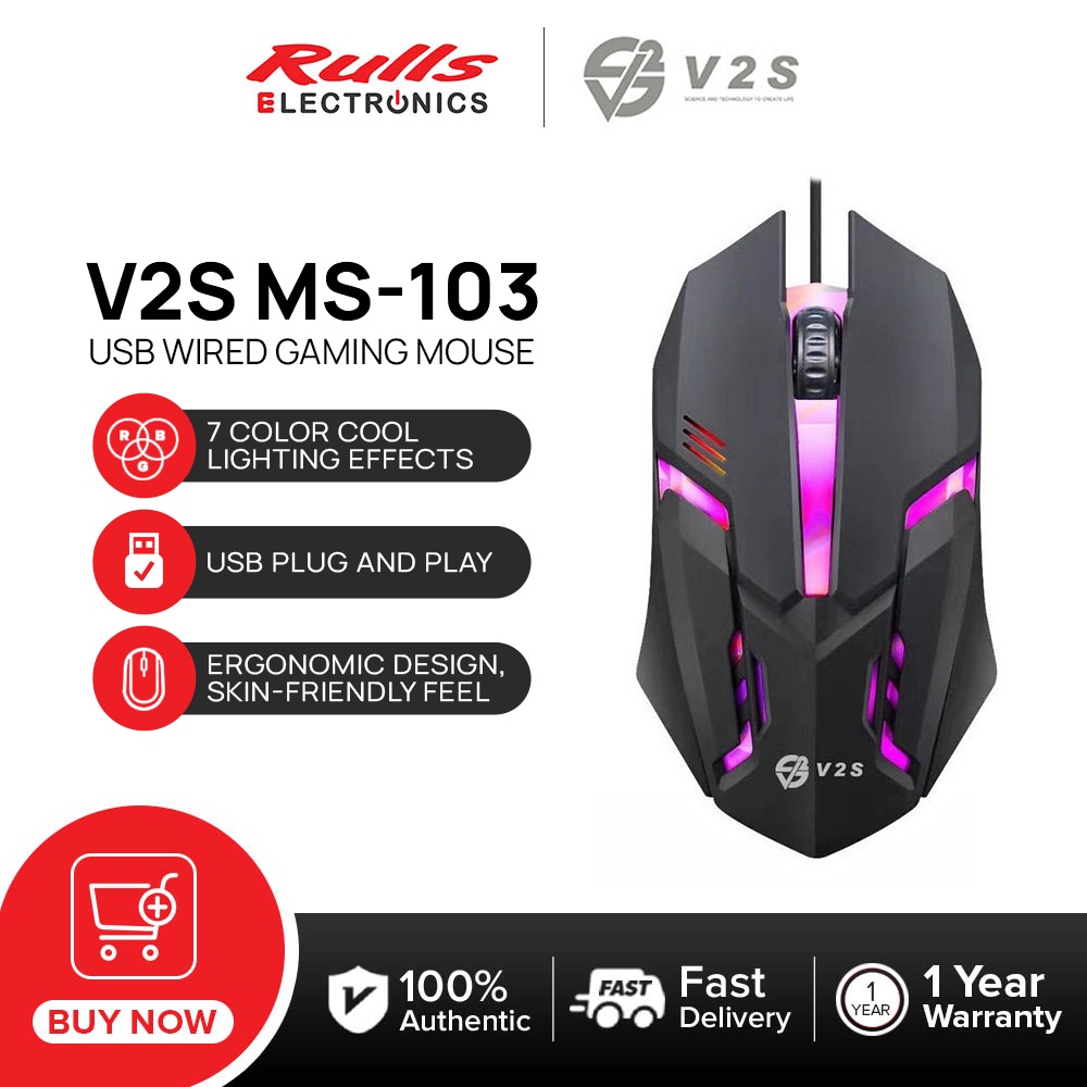V2S MS-103 Wired Gaming Mouse | Cool High Configuration Led Backlight ...