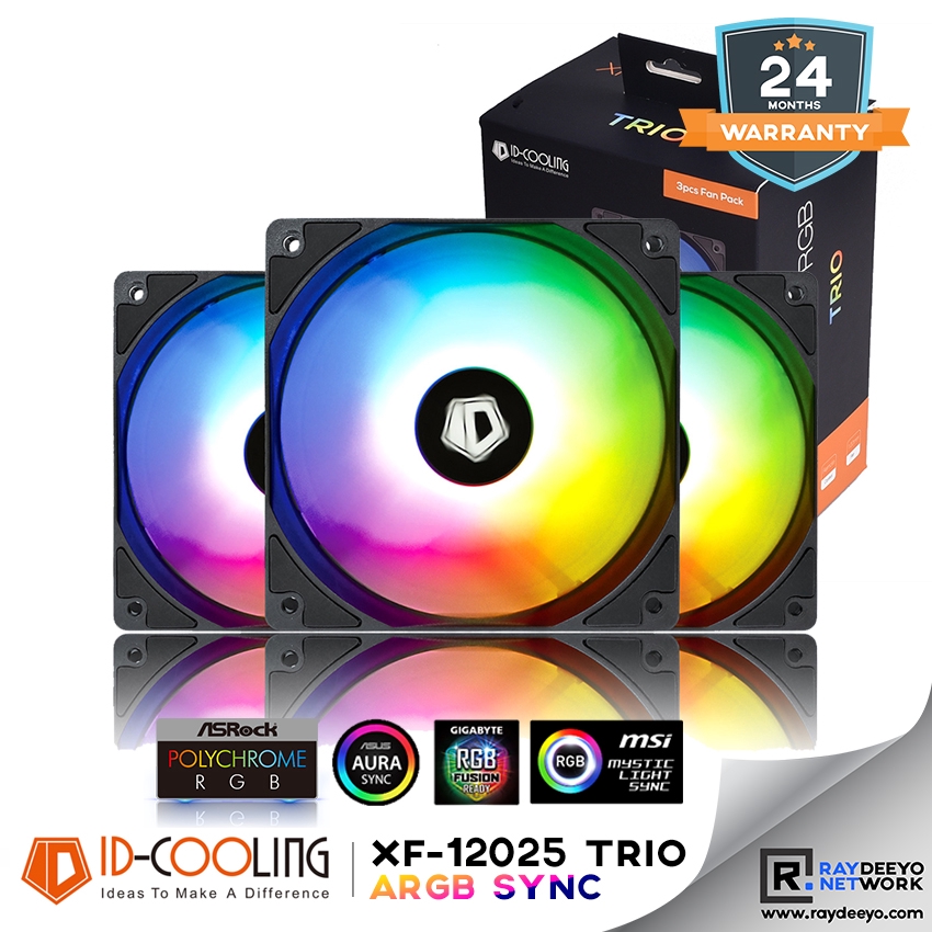 ID Cooling XF-12025 ARGB Case Fan Trio Set [Sync with 5V ARGB Motherboards] | Shopee Philippines