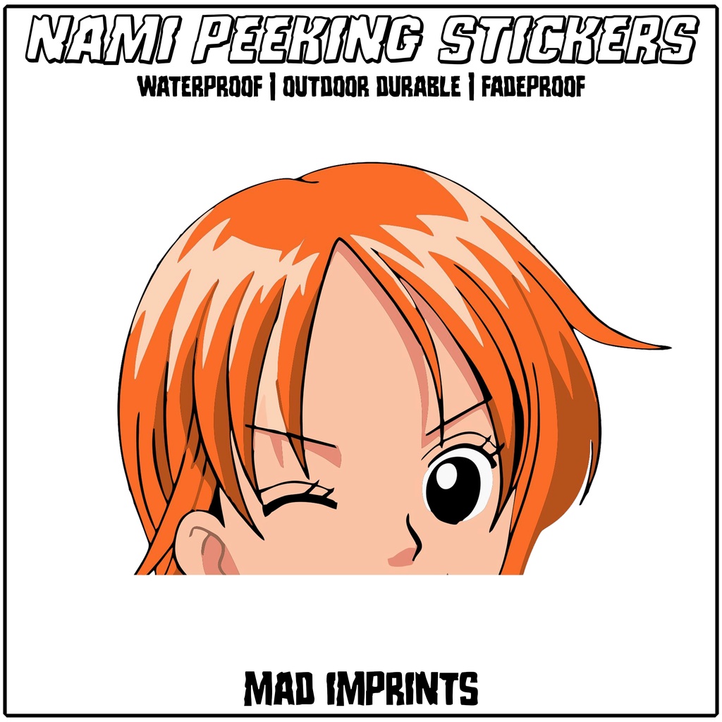 Nami | One Piece | Peeking Sticker | Vinyl Waterproof Sticker | MAD ...