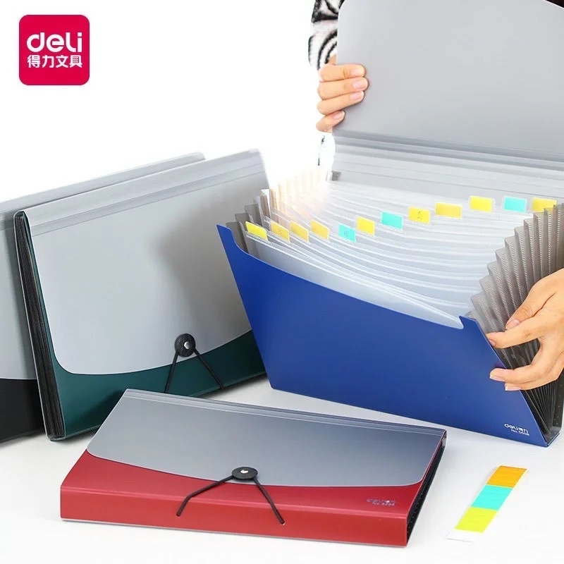 Deli 5558 multi-compartment file folder (7 compartments, 12 ...