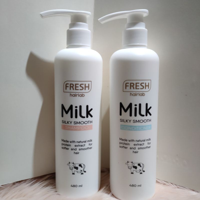 Fresh Hairlab Milk Silky Smooth Shampoo/Conditioner 480ml | Shopee ...