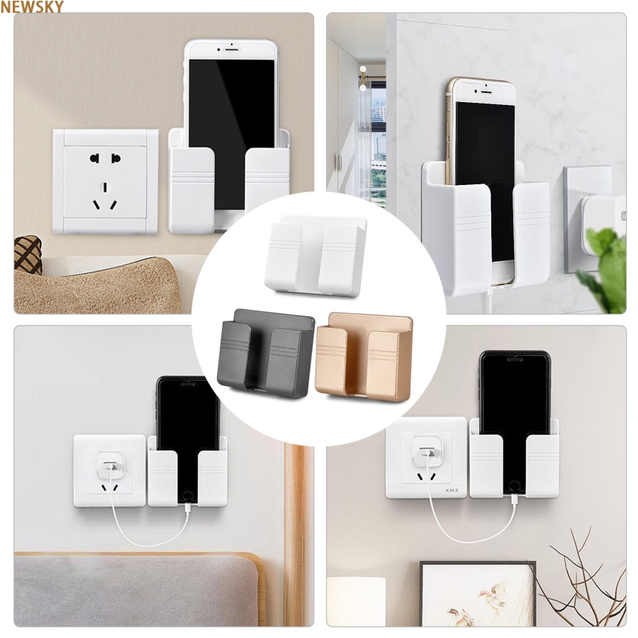 Wall Mount Phone Holder, Adhesive Mobile Charging Stand Holders, Remote ...