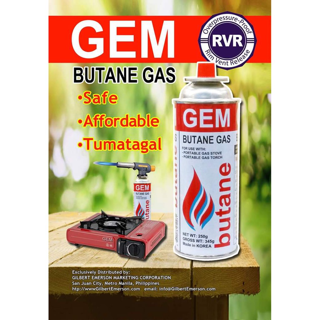 Gem Butane Gas 250 Grams Sold Per Can (Exact Weight , For Samgyup ...