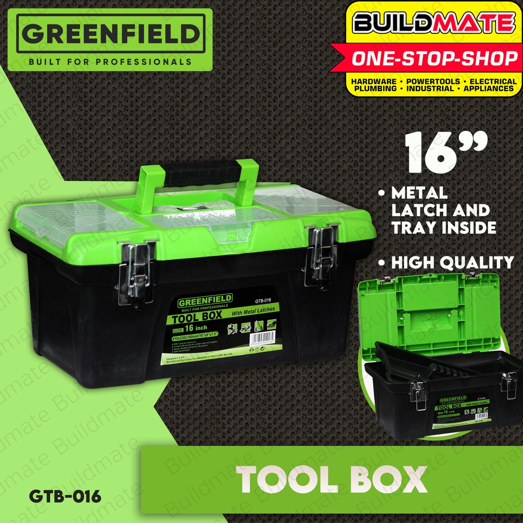 Buildmate x GREENFIELD Tool Box Organizer 16" Inch Toolbox Organizer ...