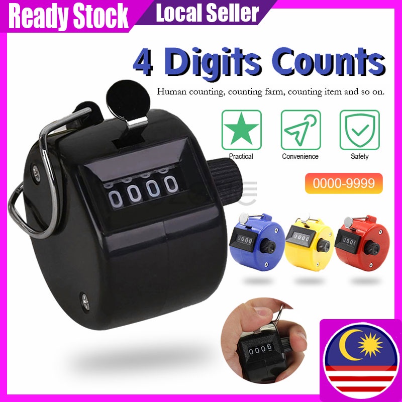 Hand Tally Counter Tasbih Digital Beep 4 Digital Number Counter Mini ...