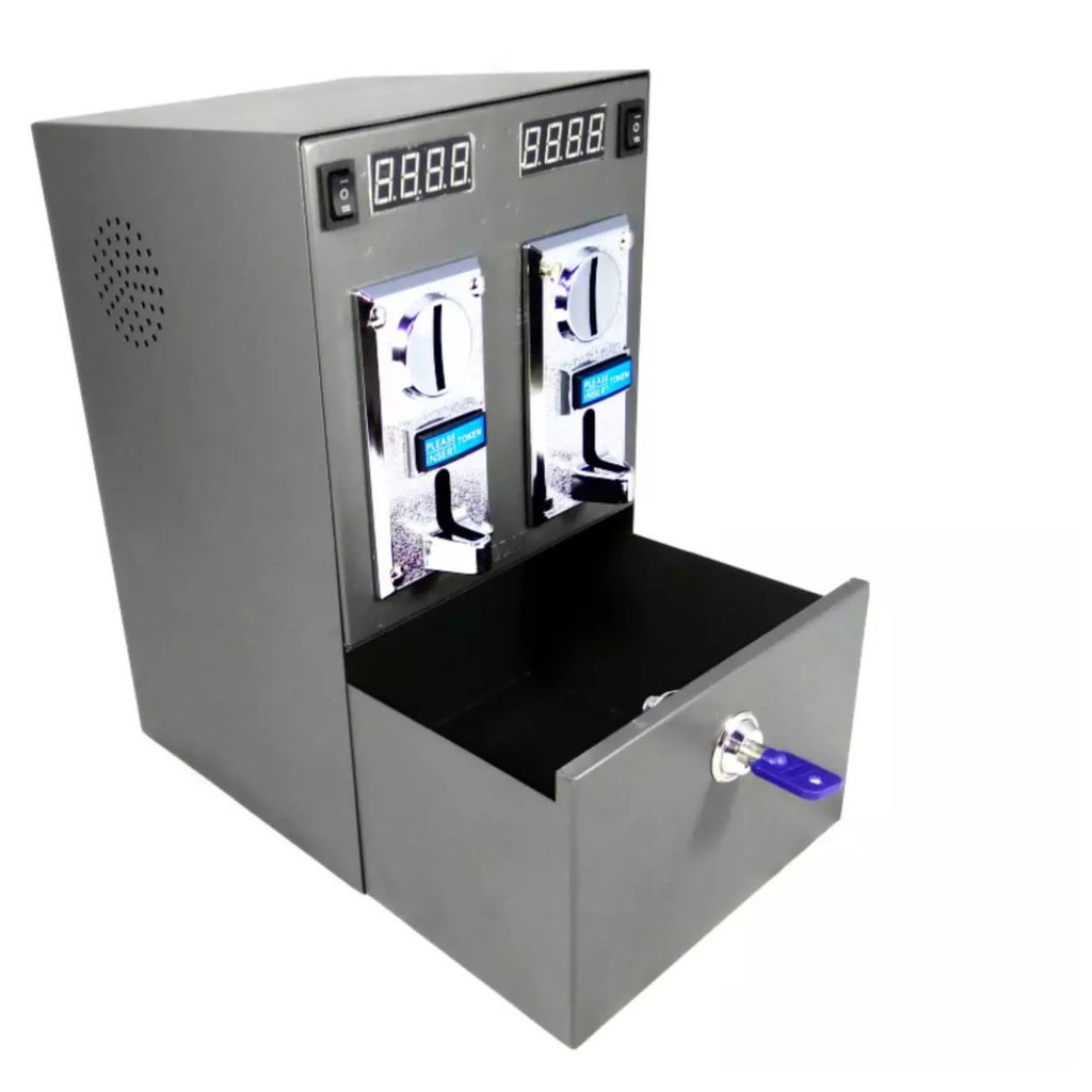 2 IN 1 PISONET Multi Coin Slot Metal DUAL 4 Digit Timer and Coin Box ...