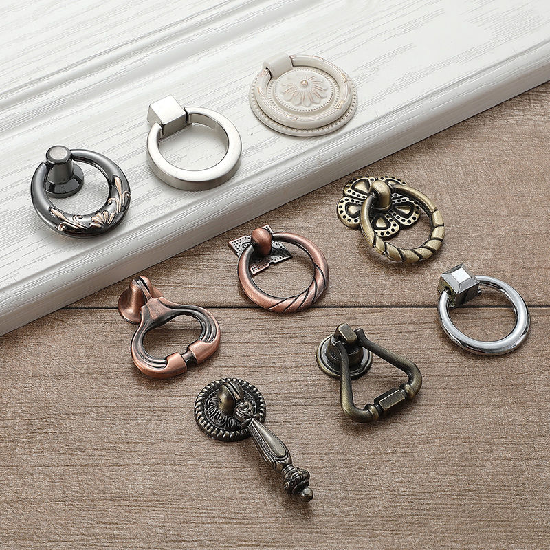 Simple cabinet single hole round handle black drawer cabinet door ...