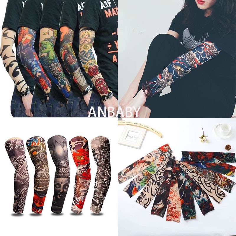 1pair Tattoo arm cover Protection Hand arm bands sleeves Cycling Sun ...