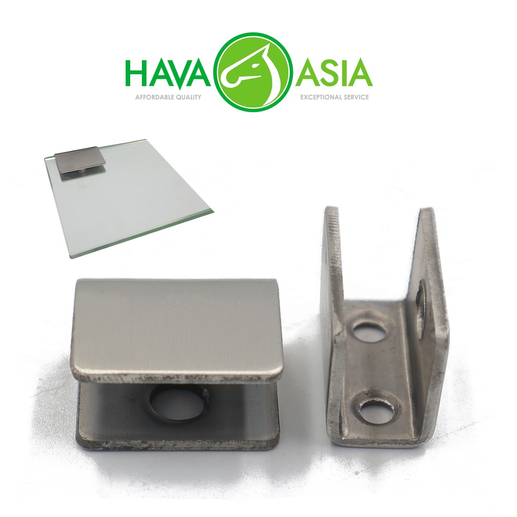 HavaAsia Square Clamp Shelf Clip Stainless Steel 304 Glass/Wood Holder ...