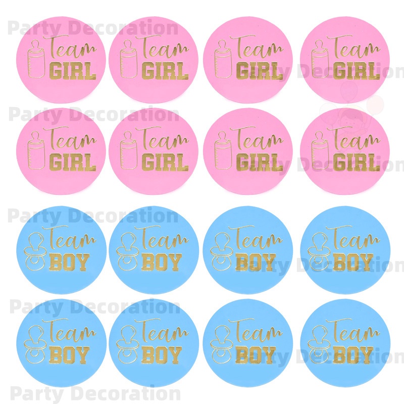 12/24pcs Team Boy Team Girl Stickers Decoration Baby Shower Supply Its ...