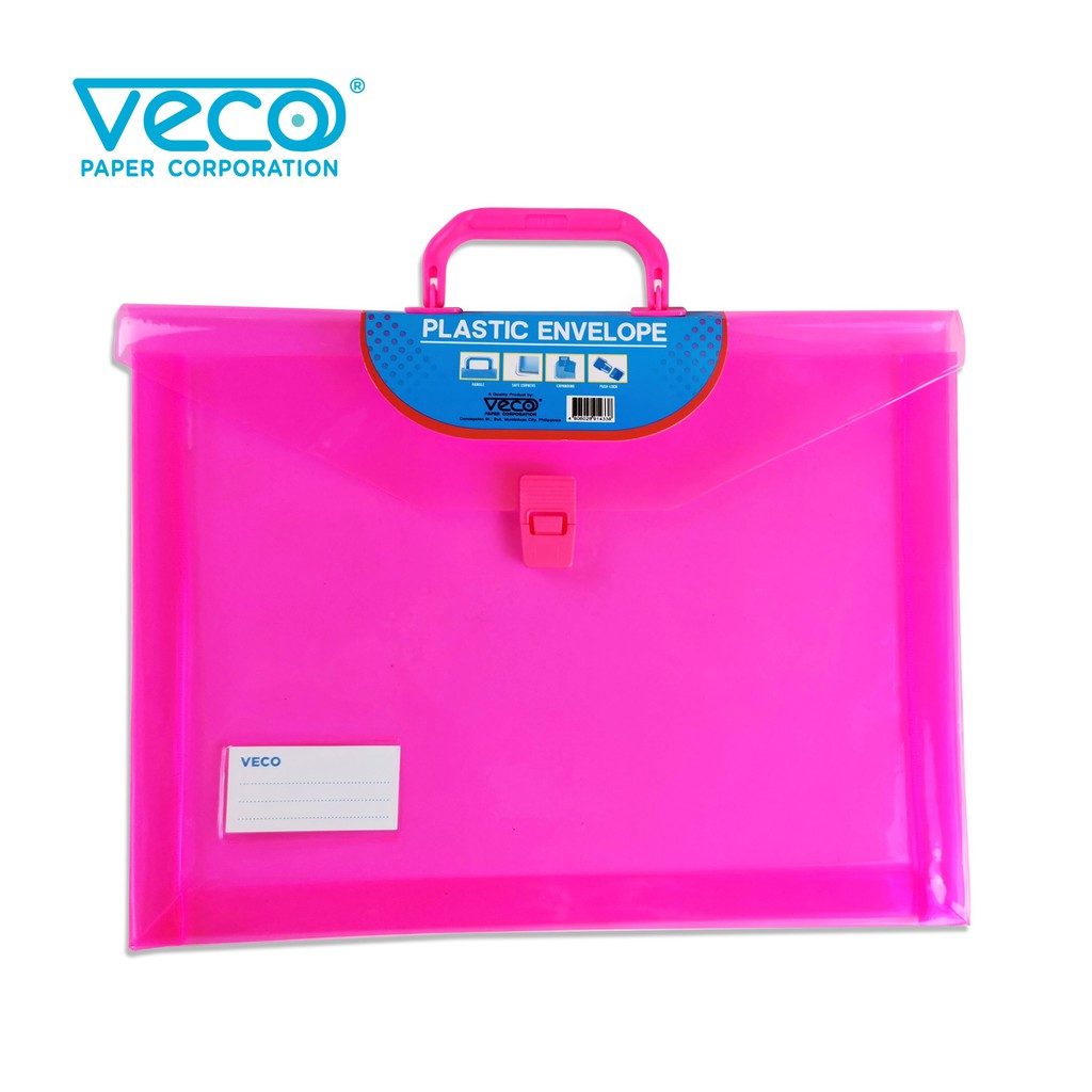 Veco Plastic Expanding Envelope Colored Long With Handle & Push Lock ...
