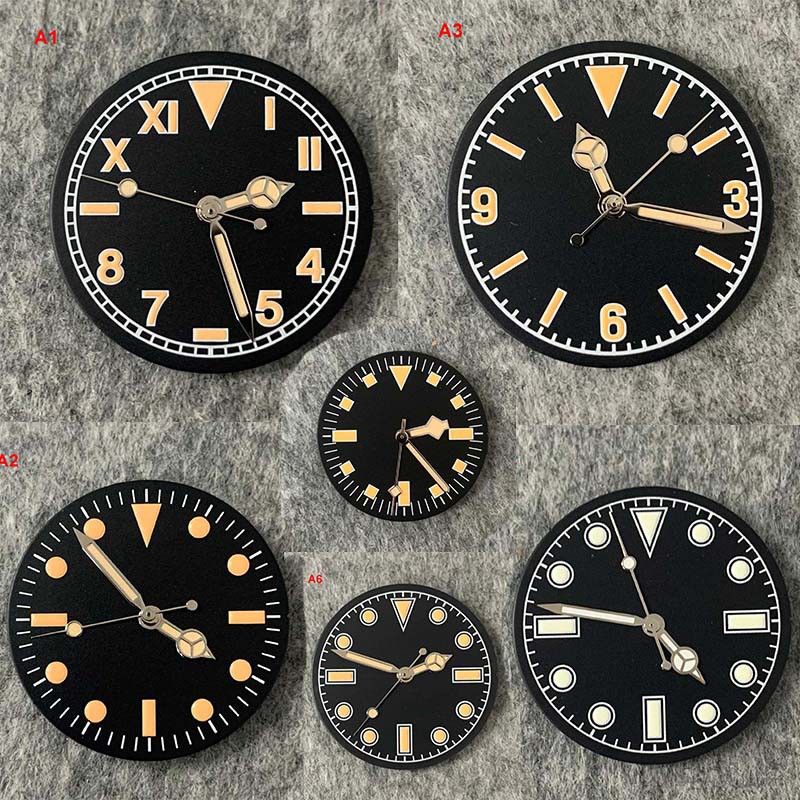 Retro 28.5MM Watch Dial w/ Watch Hands Green Luminous Modified Dial for ...