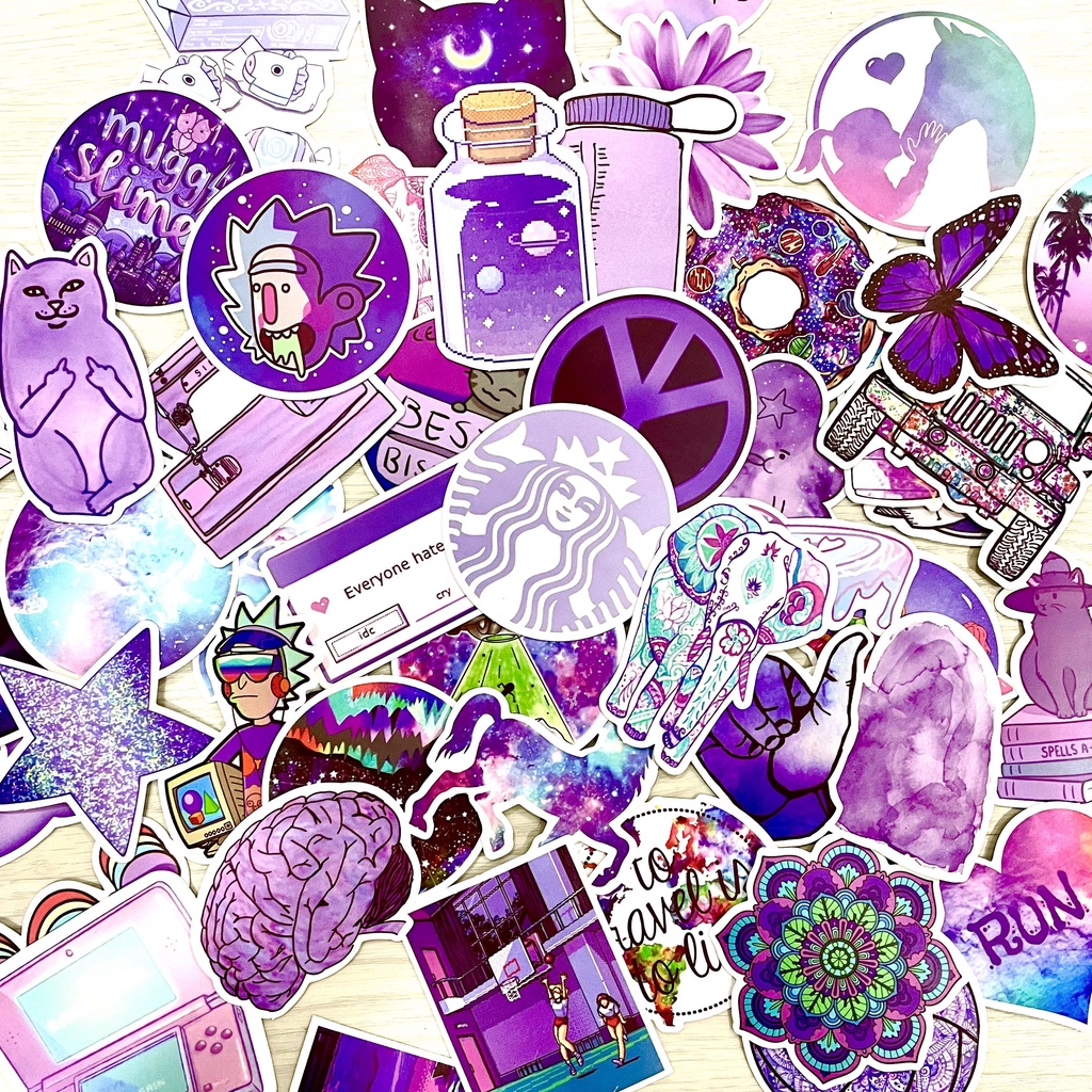 50pcs Purple Tumblr Cute Vsco Girl Laptop Waterproof Vinyl Instagram ...