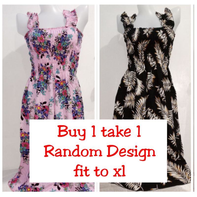 CHALLIS RAFFLES SMUCKING DRESS FIT TO XL BUY 1 TAKE 1 | Shopee Philippines