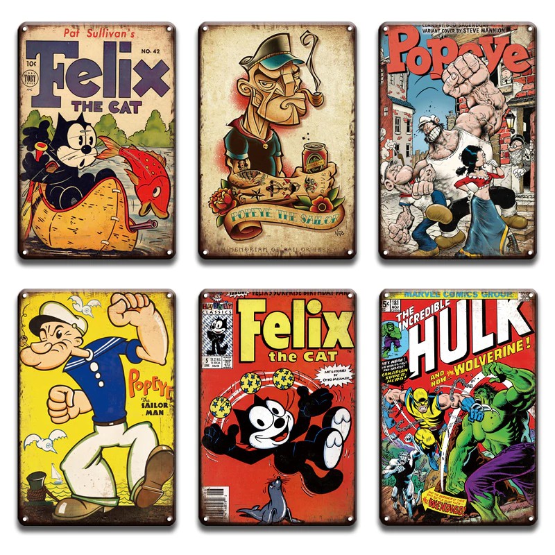 MARVEL COMICS SUPERHERO WONDER WOMAN IRON MAN Metal Tin Sign Children ...