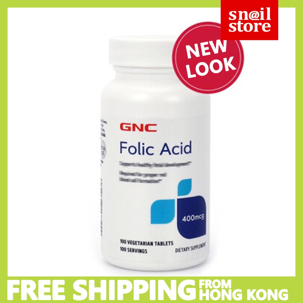 GNC Folic Acid 400mcg (EXP 2027) 100 Vegetarian Tablets | Shopee ...