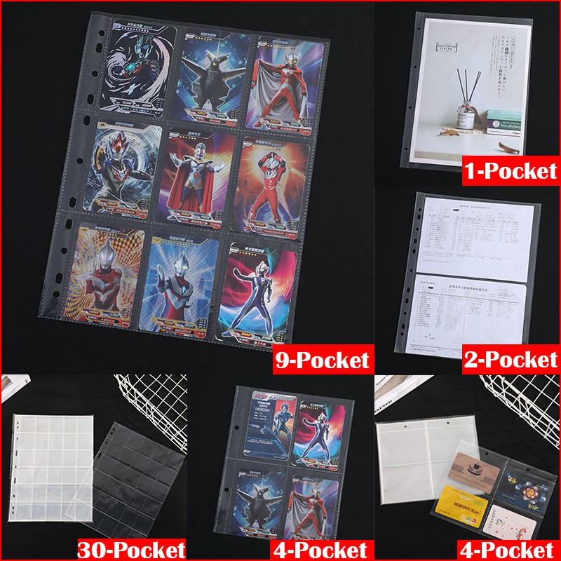 9-Pocket Gaming Trading Card Album Pages Binder Sleeve Sheets for A4 ...