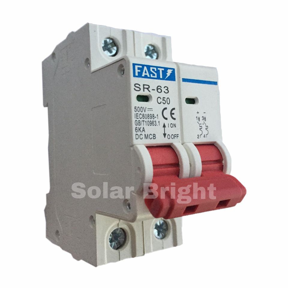 FAST Solar PV Power DC Miniature Circuit Breaker 50A 2 Pole | Shopee ...