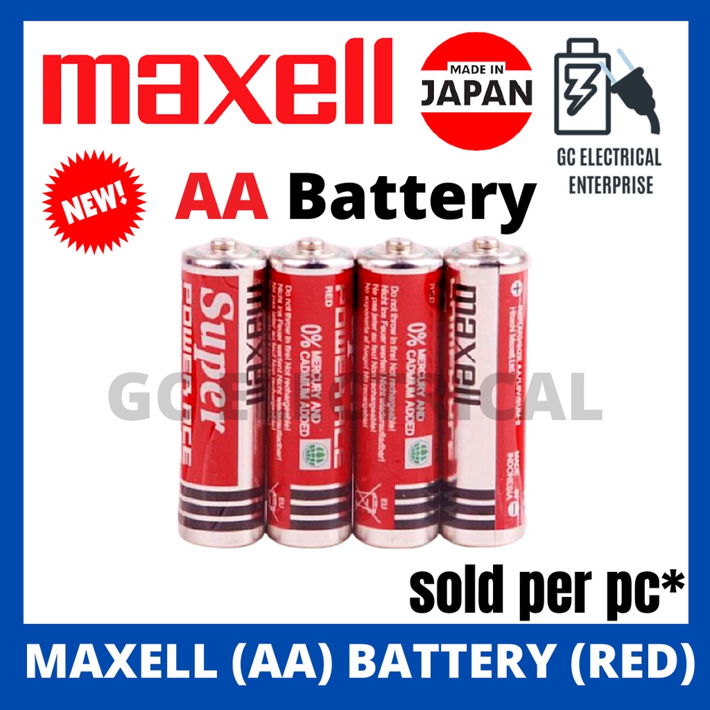Maxell Super Power Ace AA Battery (Sold per pc) RED Double A | Shopee ...