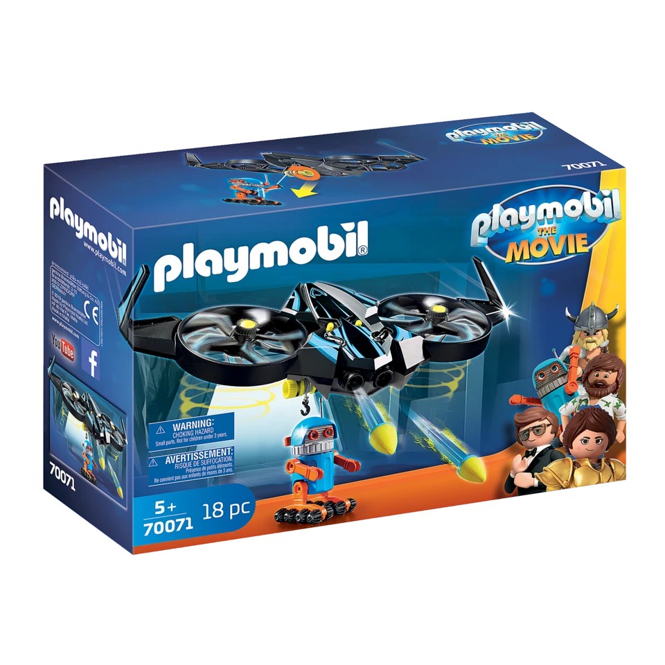 PLAYMOBIL 70071 THE MOVIE ROBOTITRON WITH DRONE brick model kit ...