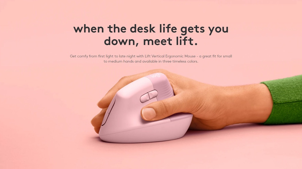 Logitech Mouse Lift Vertical Ergonomic Wireless for PC and Mac Laptop ...