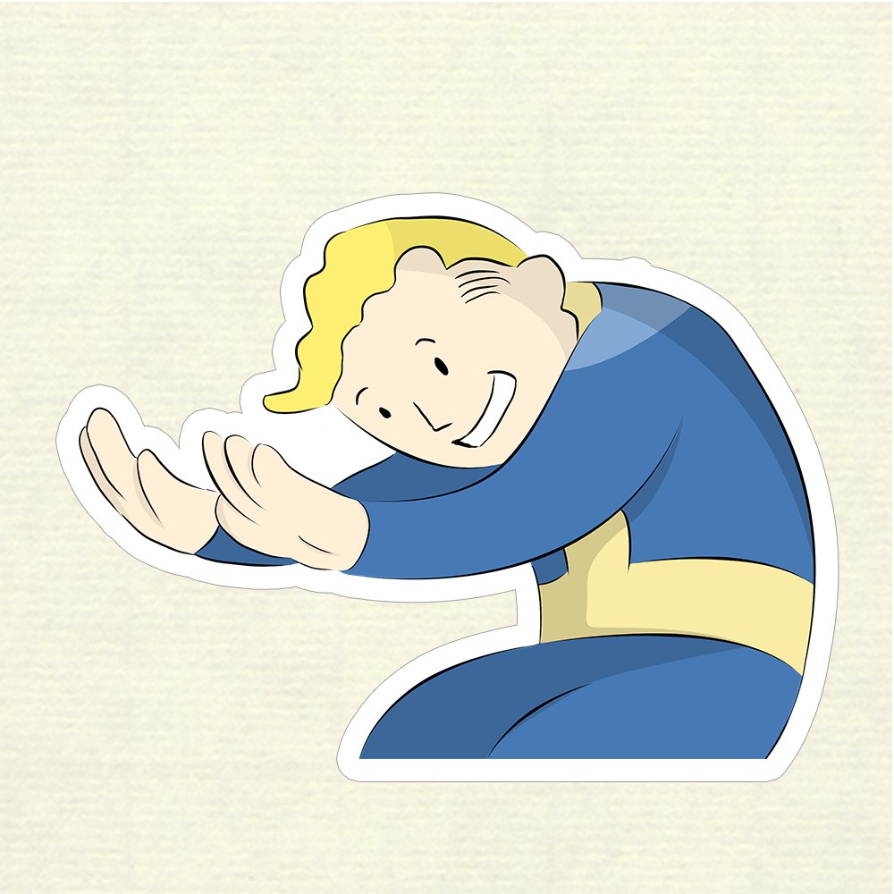 PIP-BOY 'HOLD UP' FALL OUT MEME Sticker | Shopee Philippines