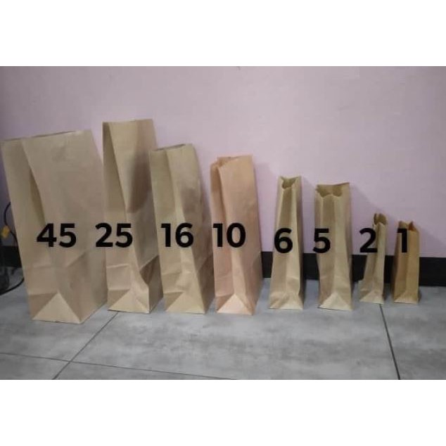 BROWN PAPER BAG / NOTION BAG/KRAFT BAG Size #4,Size #5,Size #6, Size #8 ...
