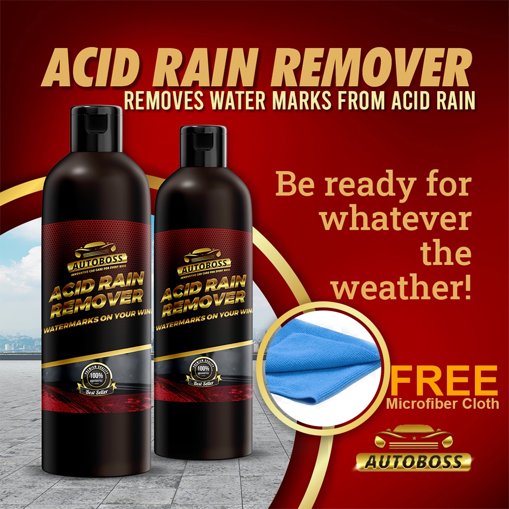 AUTO BOSS ACID RAIN REMOVER 250ml/FREE 1 Microfiber Cloth/Remove ...