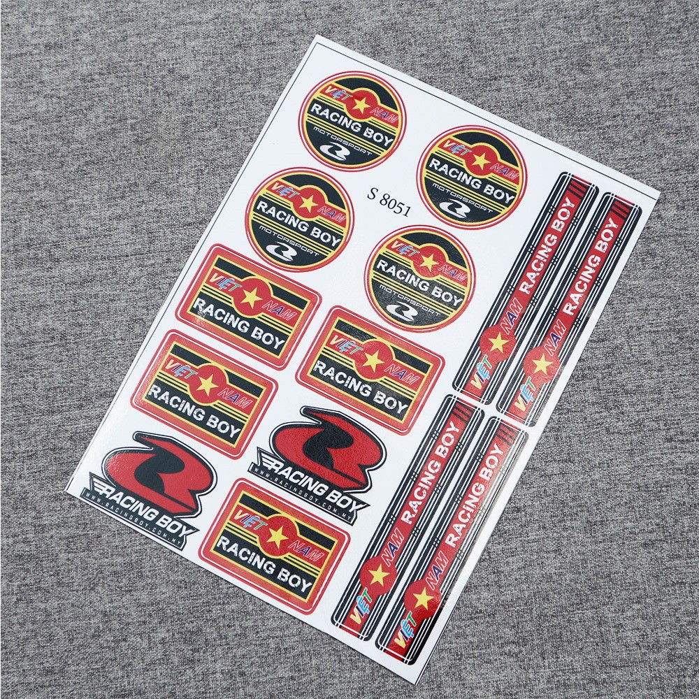 Motorcycle STICKER SET WITH MANY VIETNAM LOGO RACING BOY BOLD ...