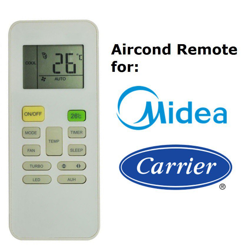 Midea Carrier aircond remote control rn02a rn02b rn02c rn02d rn02e ...