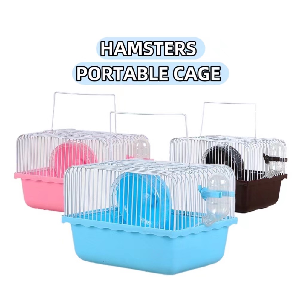 Multi-functional Hamsters Portable Cage Pet House Travel Carrier Feeder ...
