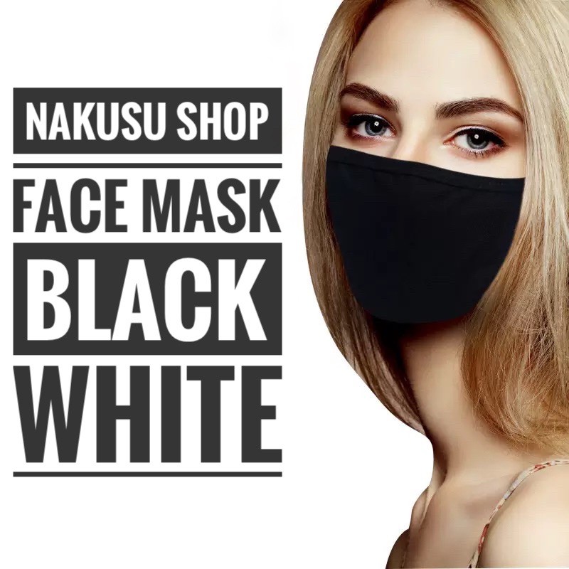 Nakusu Unisex Adult Reusable/Washable Black Cotton Spandex Face Mask ...
