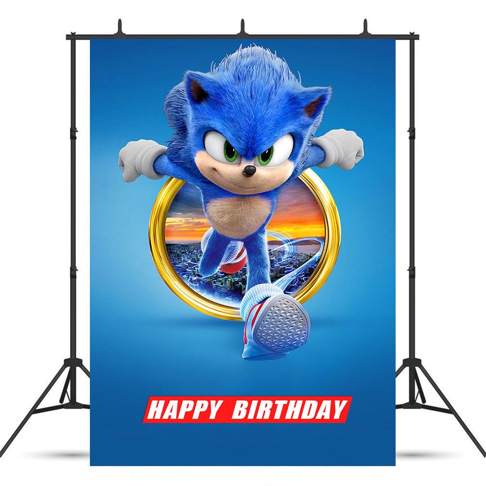 Sonic The Hedgehog Theme Cartoon Photography Background Cloth Party ...