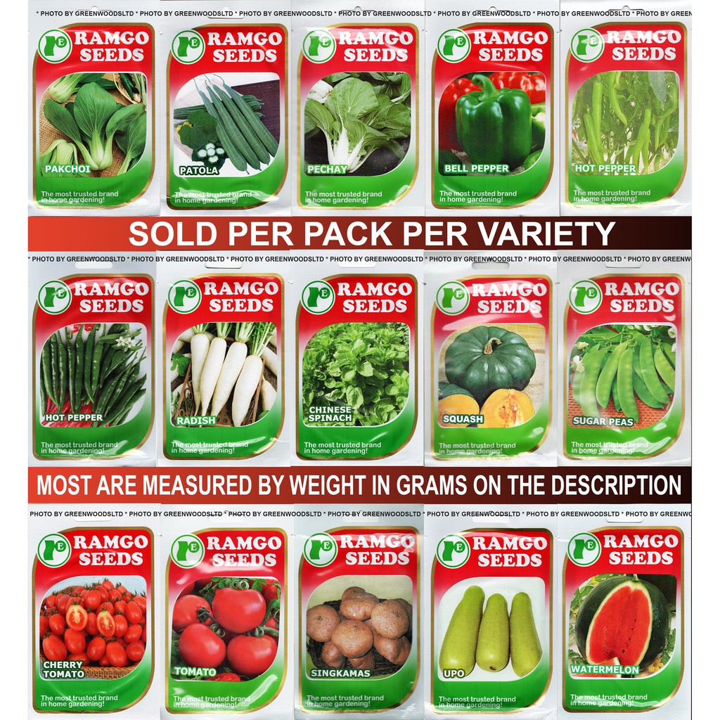Ramgo Original Pocket Seeds [P-W] Variety Pakchoi to Watermelon - Sold ...