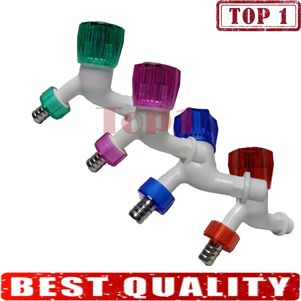 Plastic Water Faucet Assorted Color with Hose Connector PVC Plastic Tap ...