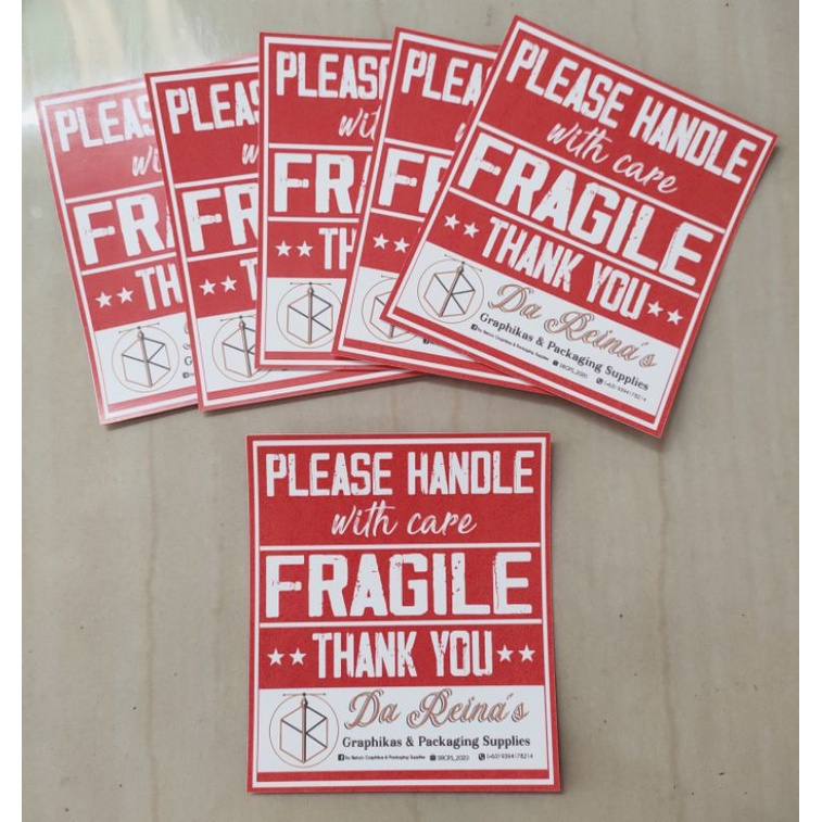 Fragile Sticker Customized 3.5 x4 inches | Shopee Philippines
