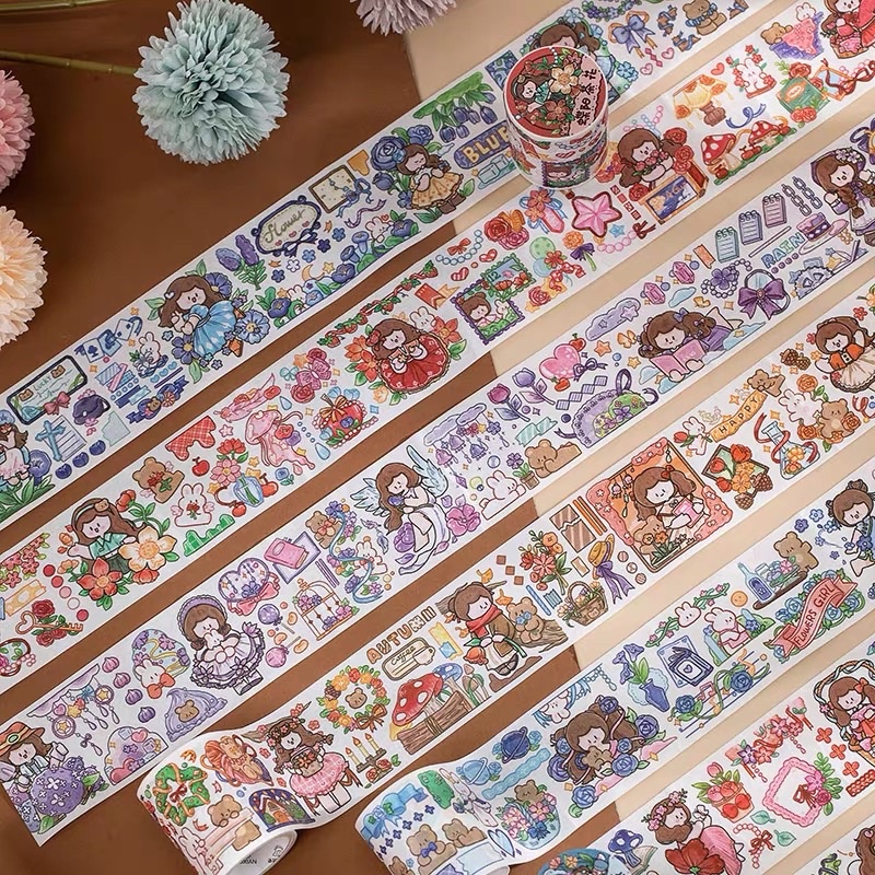 REPACK HUaHUA AGUO Washi Tape Sticker for Journal 分装阿果系列单循环手帐胶带 ...
