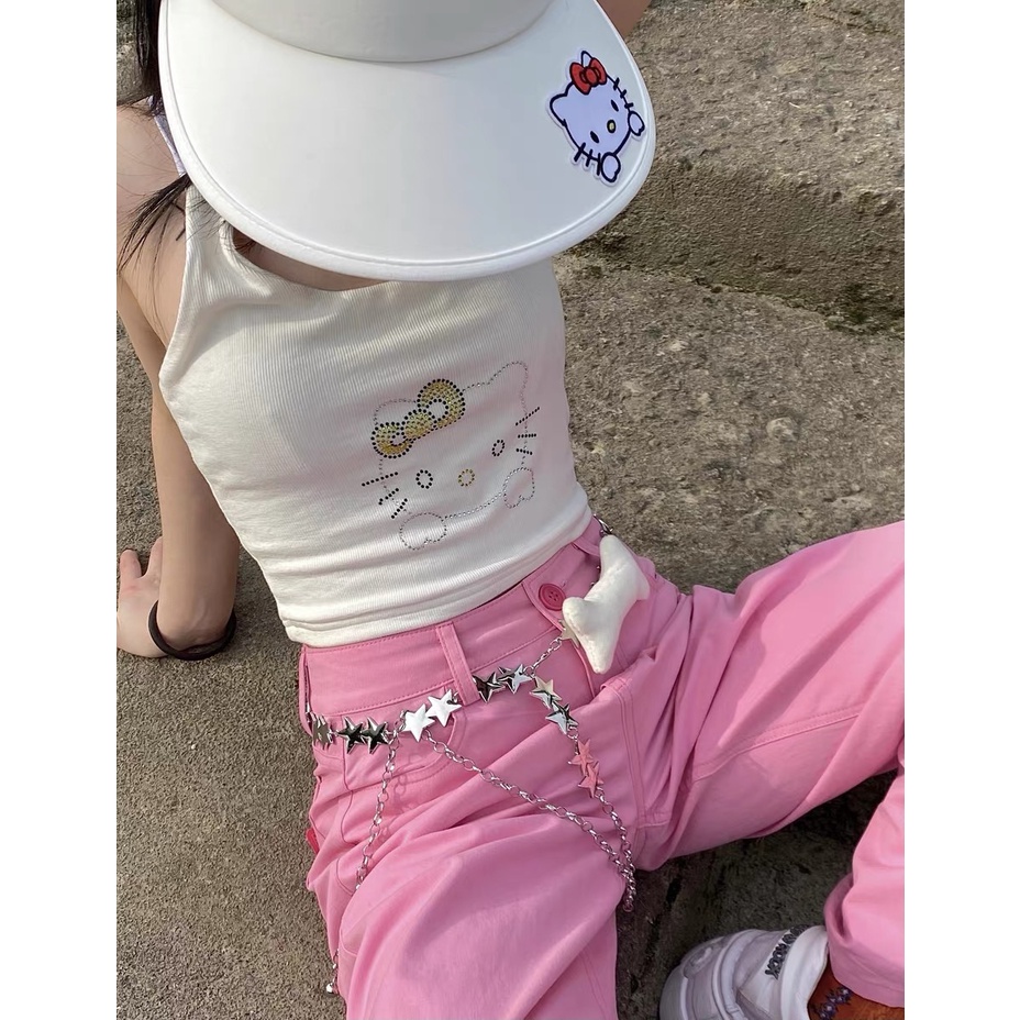 Homemade handmade star waist chain pants chain y2k bone chain hot girl ...